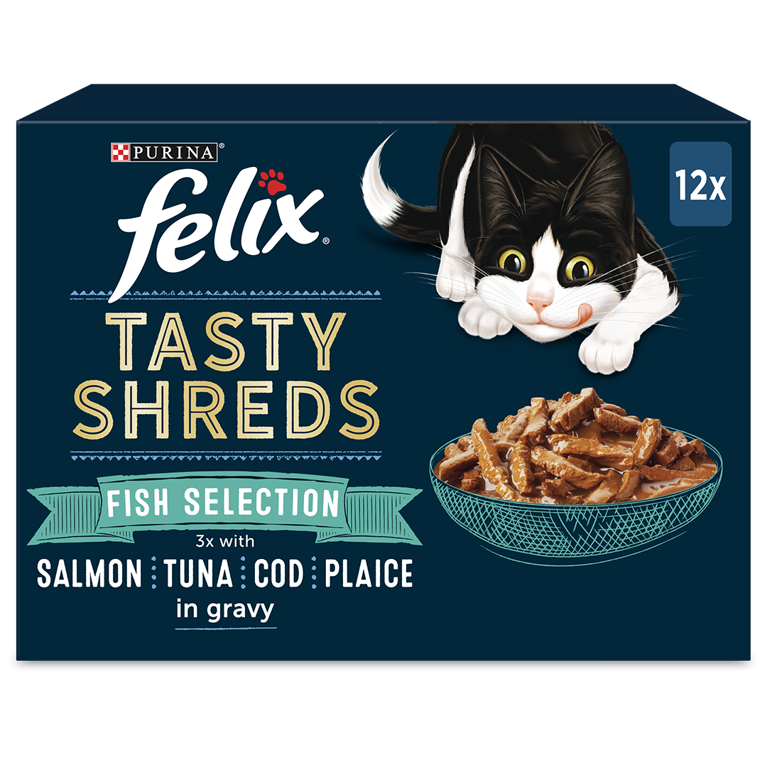 Latz Tasty Shreds Fish Selection kastikkeessa | Purina