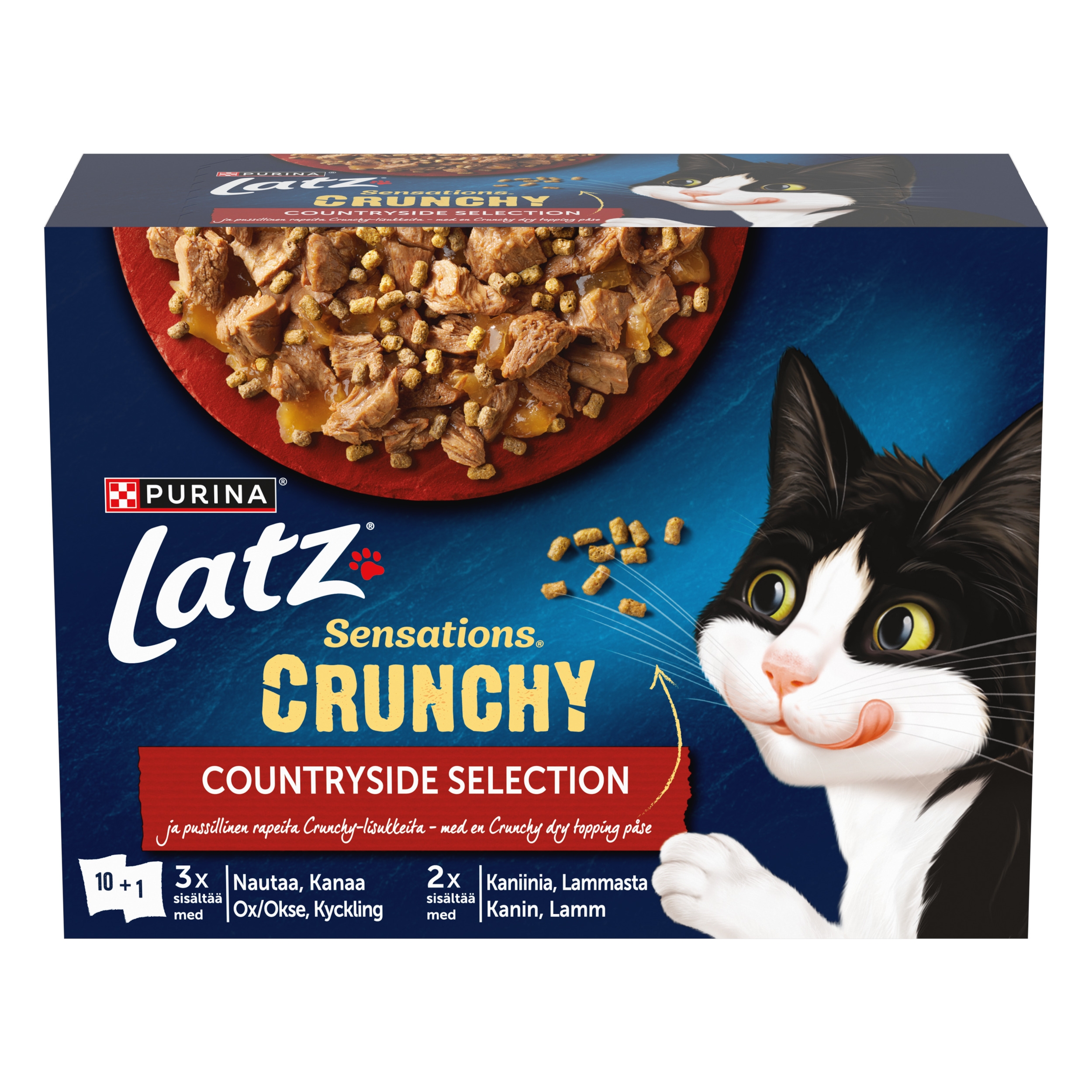 Latz Sensations Crunchy Countryside Selection hyytelössä | Purina FI